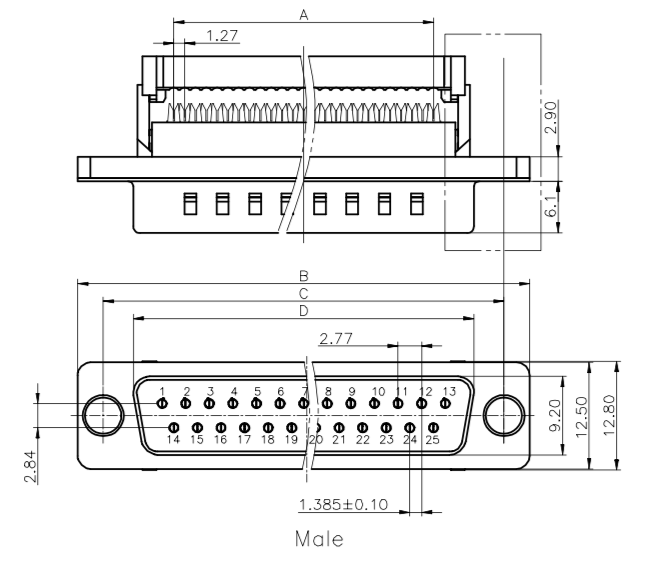 D Shape Small Electrical Connectors IDC Crimp Adapter Plug And Socket ...