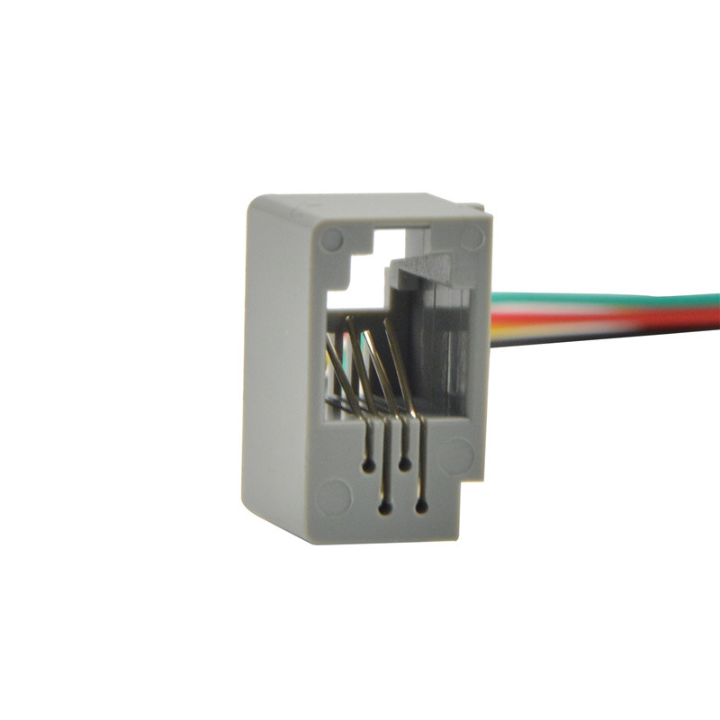 ANYO Small Electrical Connectors RJ11 Wired Phone Modular Jack 616E 4P4C With Gold Plating