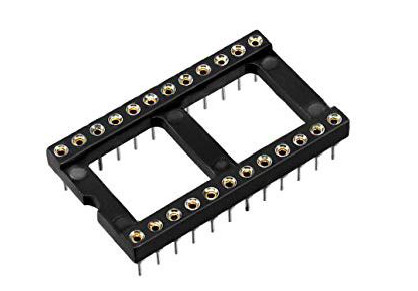 2.54mm Turned Pin Contact Type DIP IC Socket With Pin Length 7.43mm